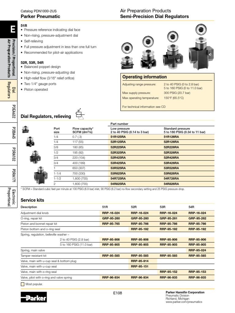 Parker Pneumatic Dial Regulators Guide | PDF | Mechanical Engineering ...