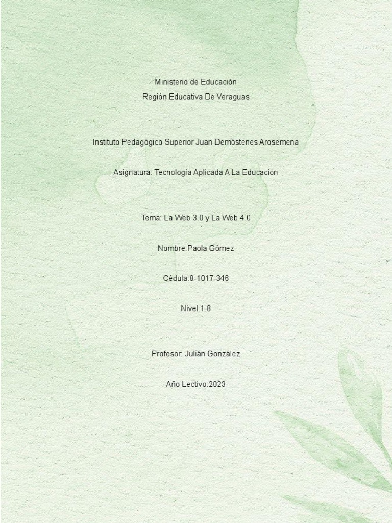 Investigación de La Web 3.0 y La Web 4.0 Paola Gómez 1.8 | PDF | Red ...