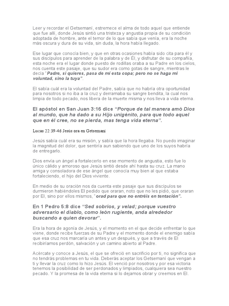 El Getsemaní | PDF | Jesús | Oración