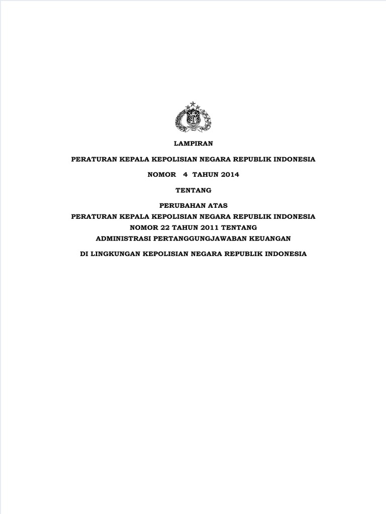 Lampiran Perkap 4 Tahun 2014 | PDF