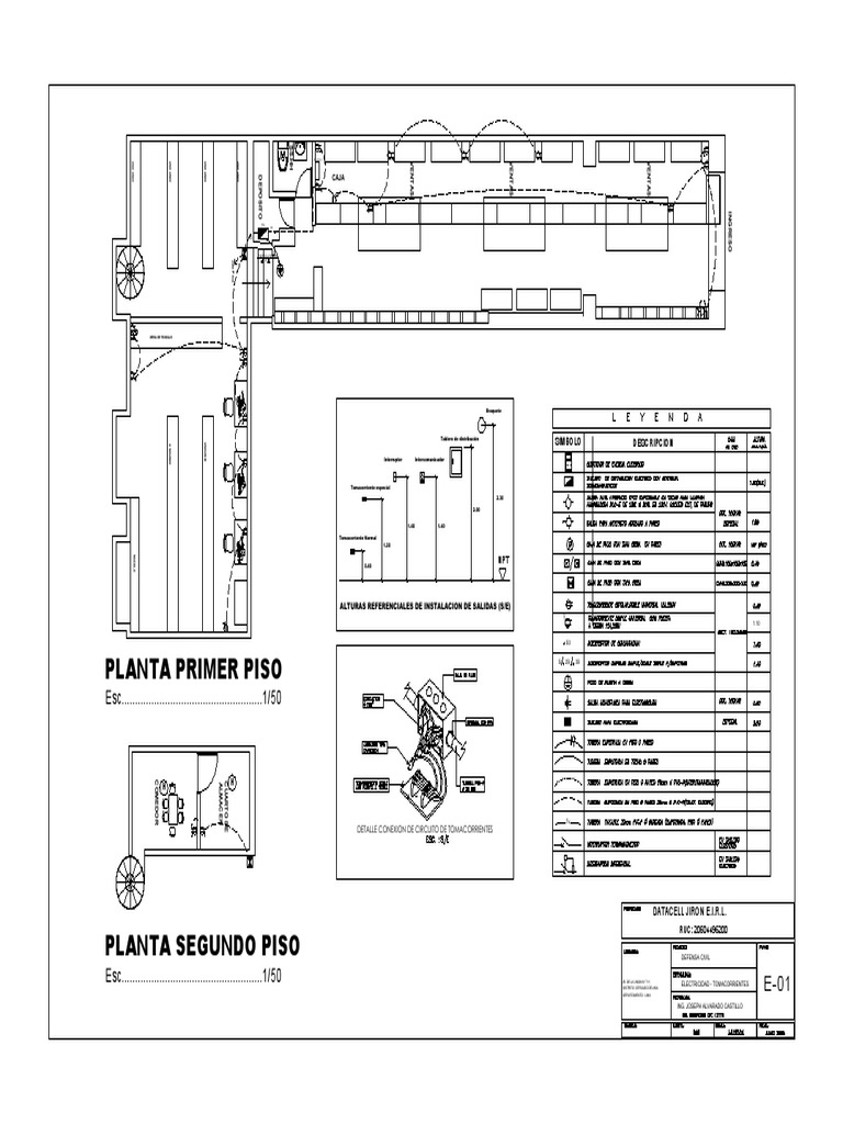 Símbolos de Instalación en Primer Piso | PDF | Cable | Cableado eléctrico