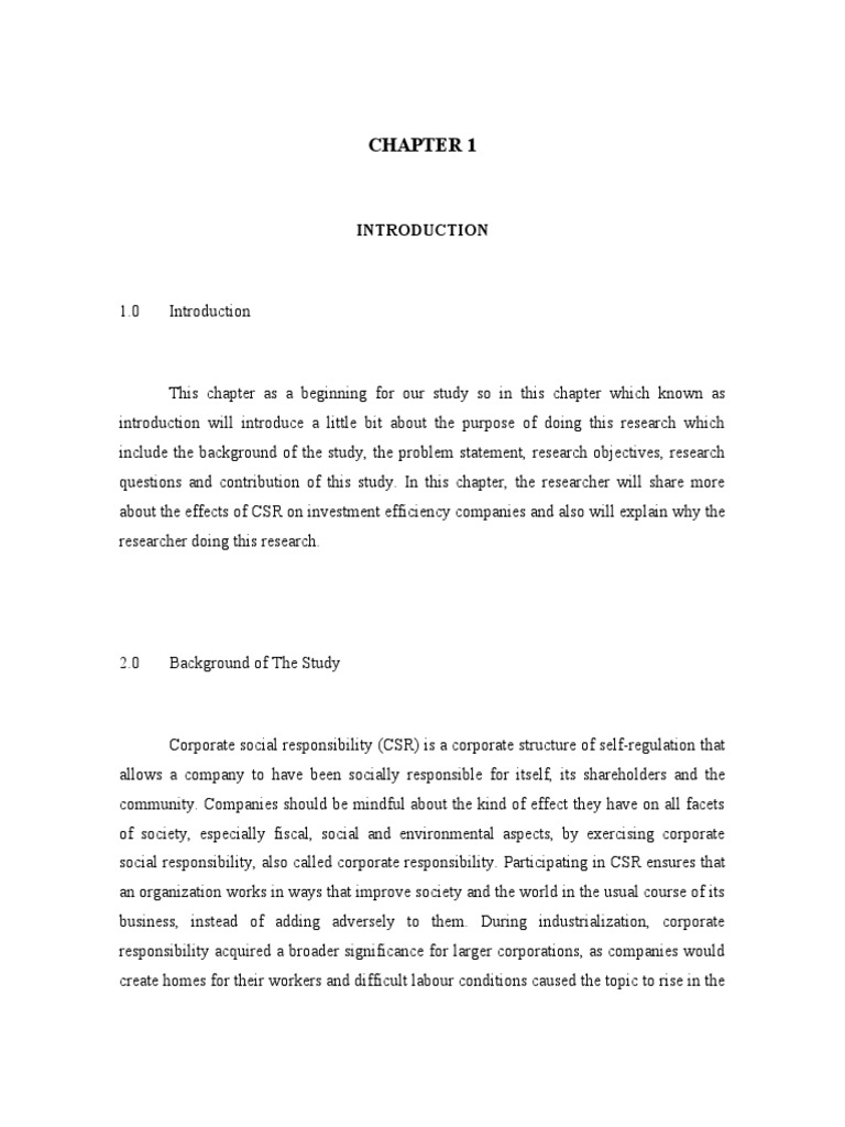 Chapter 1 CSR Invest | PDF | Corporate Social Responsibility | Economies