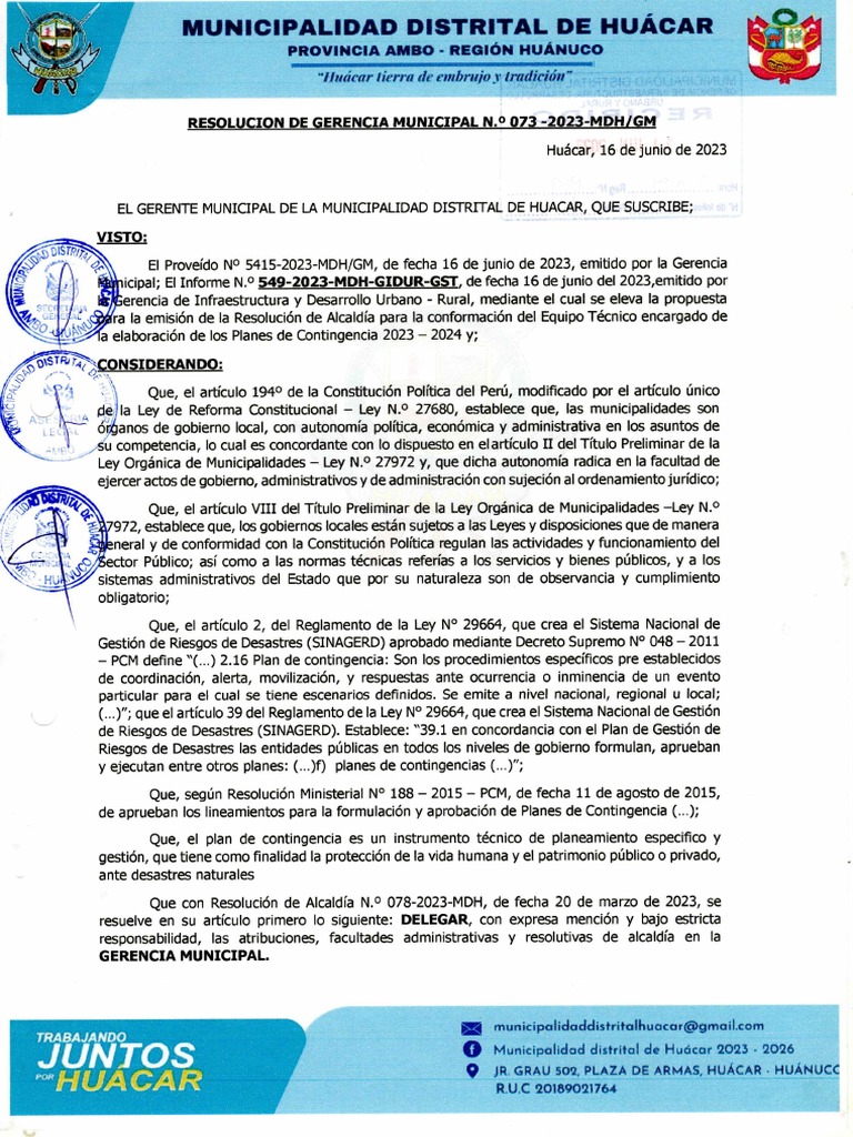 R.A Conformacion de Equipo Tecnico PDF | PDF