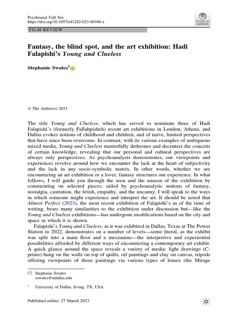 Swales - 2023 - Fantasy The Blind Spot & Art Exhibition Hadi Falapishi ...