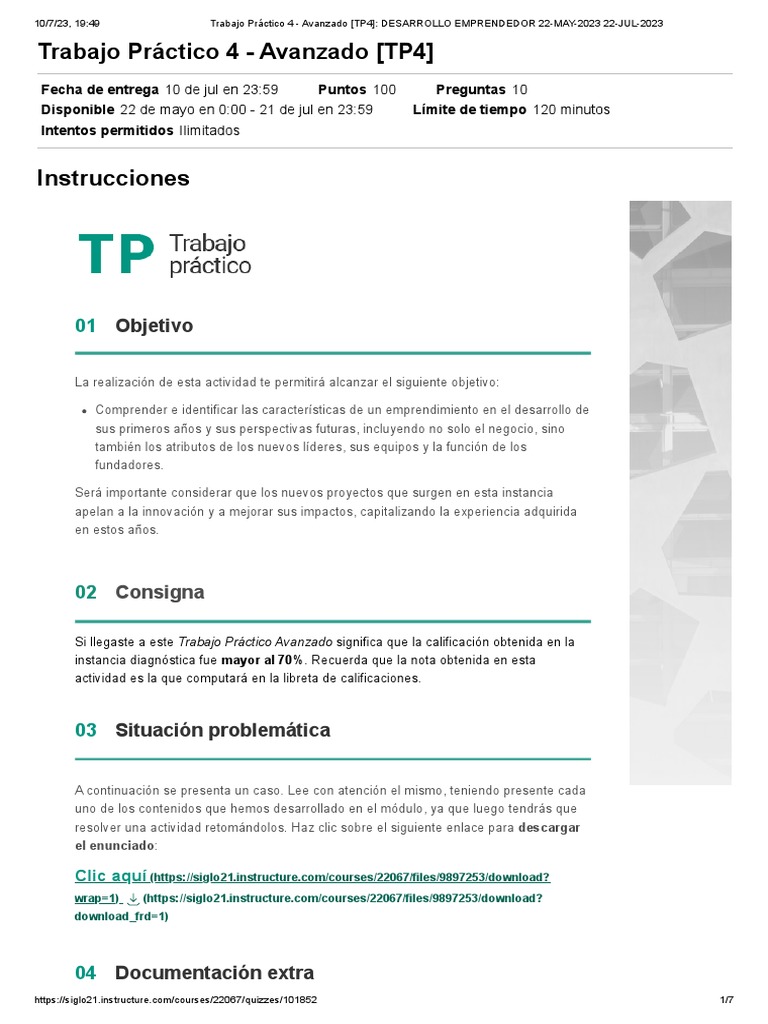 tp4 Desarrollo 100 | PDF | Iniciativa empresarial | Descentralización