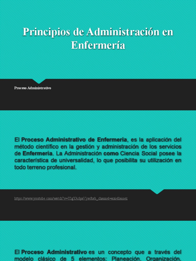 Principios de Administración en Enfermería | PDF | Relaciones personales, crianza y desarrollo ...