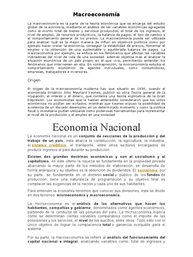Investigacion de Economia II | PDF | Macroeconómica | Oferta (economía)