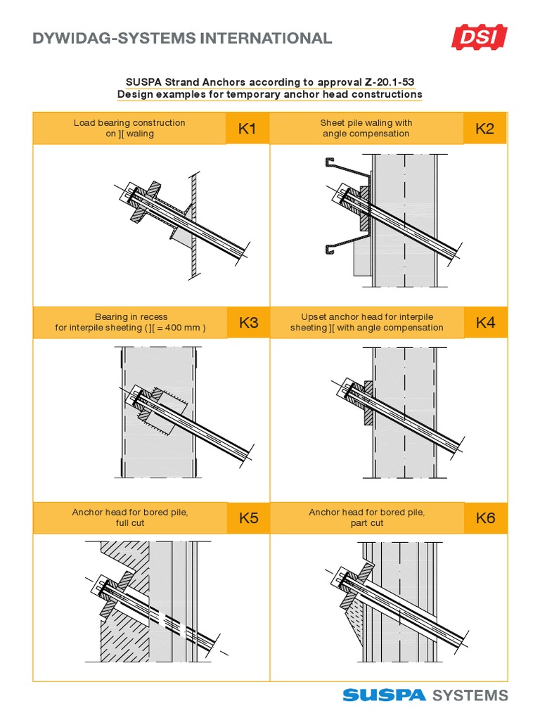 Dsi Suspa Systems Strand Anchors Design Examples For Temporary Anchor ...