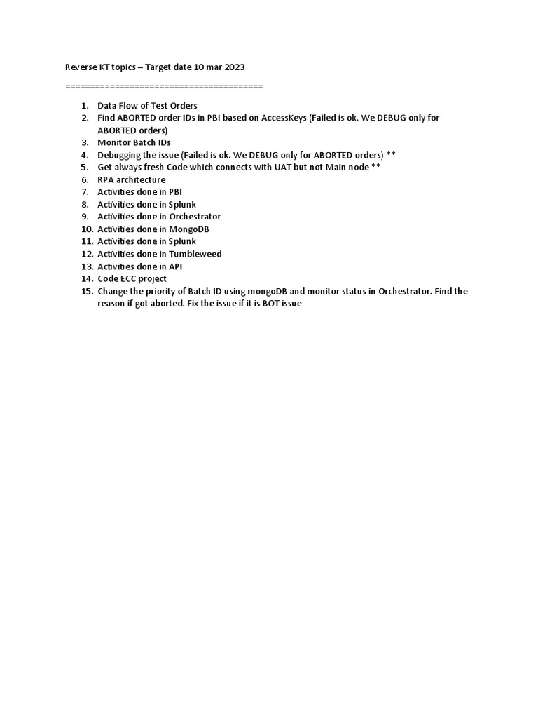 List of Reverse KT Topics and Data Flow Cycle | PDF | Technology ...