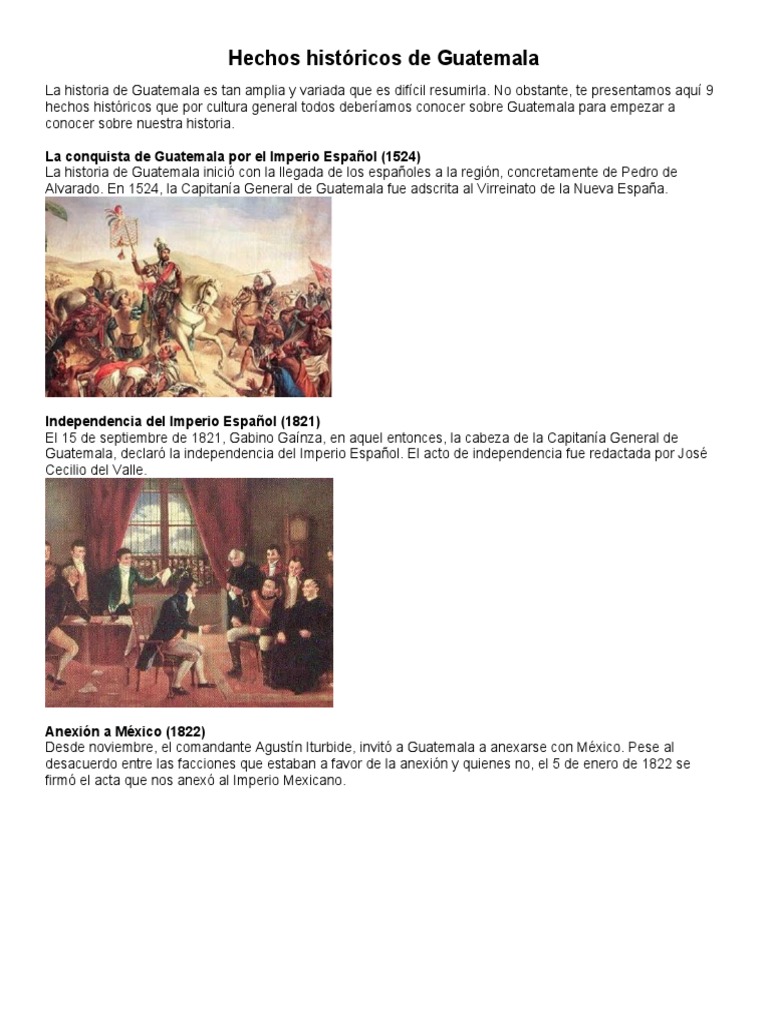 Hechos Historicos De Guatemala Pdf Guatemala Centroamérica