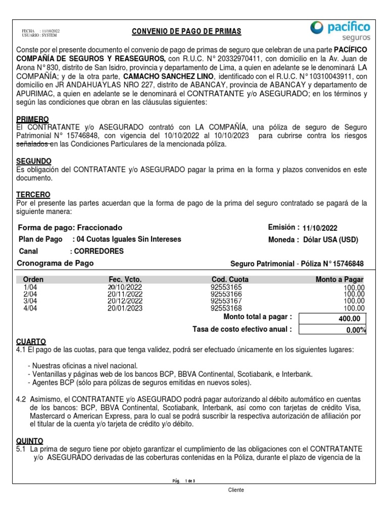 Seguro Trec Pacifico | PDF | Seguro | Reaseguro