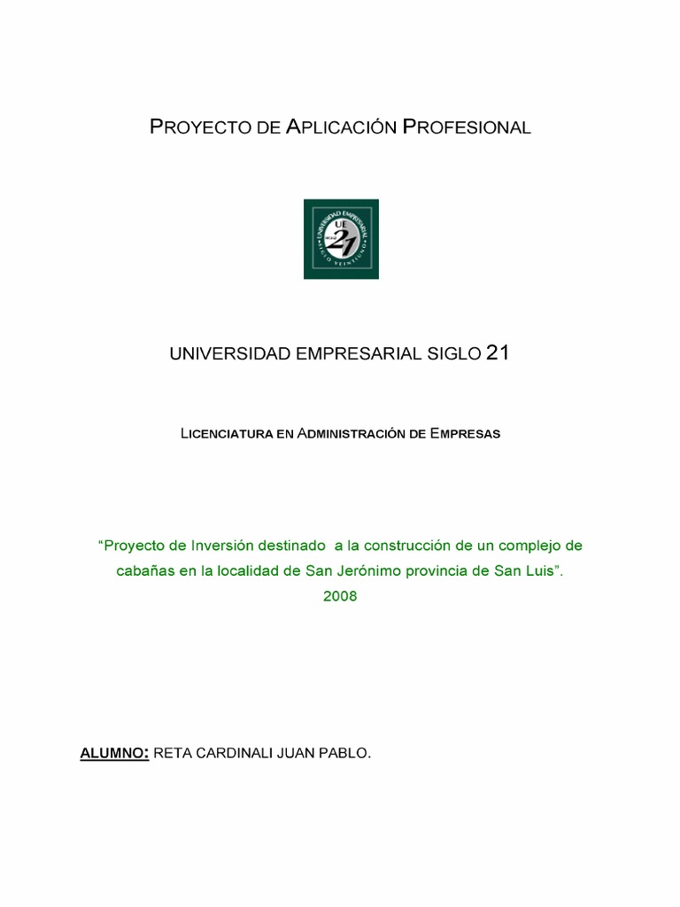 Proyecto de Aplicación Profesional | PDF