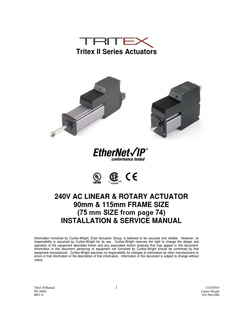 Exlar Tritex | PDF | Electric Motor | Power Supply