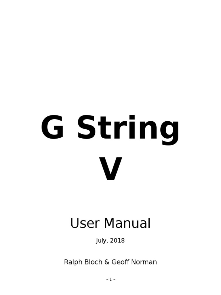 G String V5 User Manual Pdf Computer File Computing
