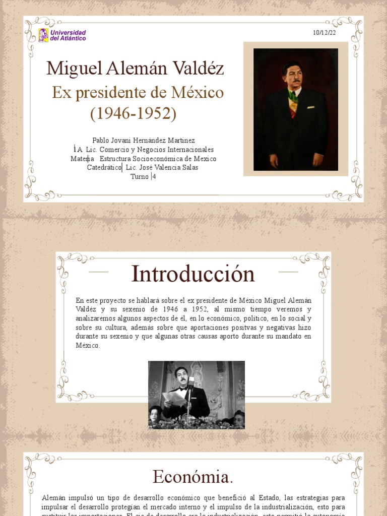 Copia de Presidente Miguel Aleman Valdez | PDF | México | Industrialización