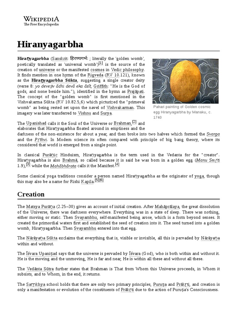 Hiranyagarbha | PDF | Āstika | Indian Religions