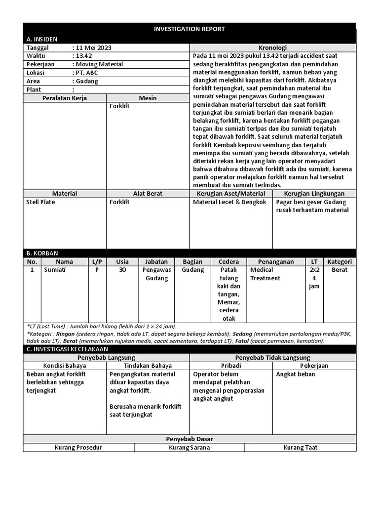 Form Investigasi | PDF