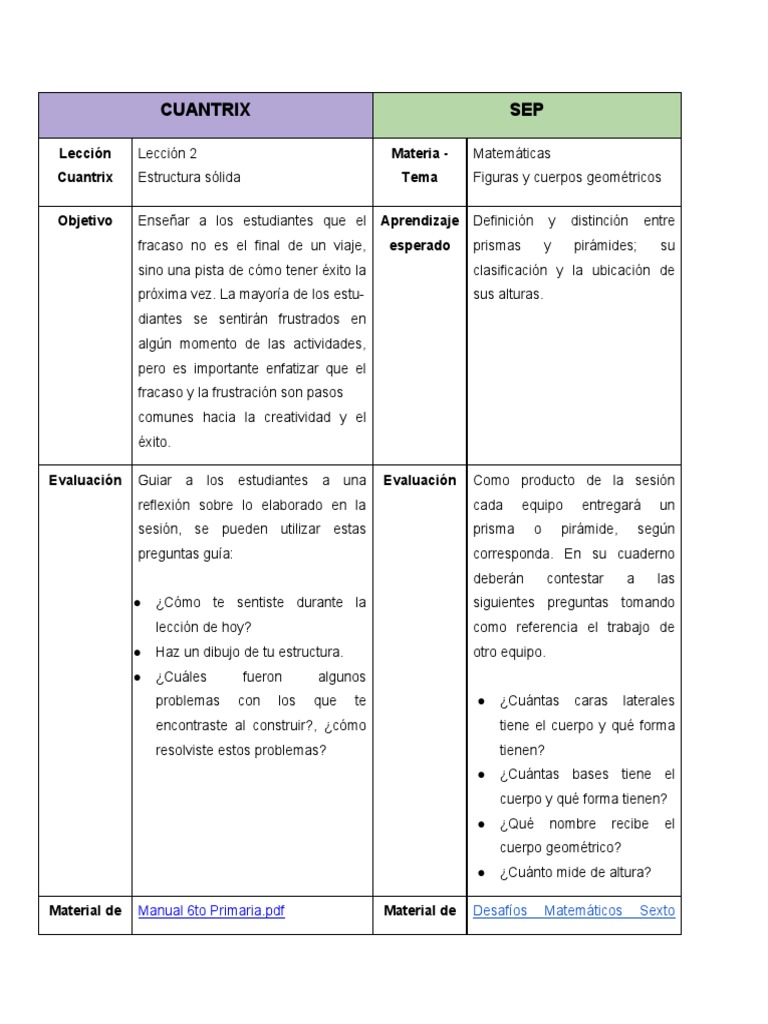Lección 2 - 6° Primaria | PDF | Aprendizaje | Ciencia cognitiva