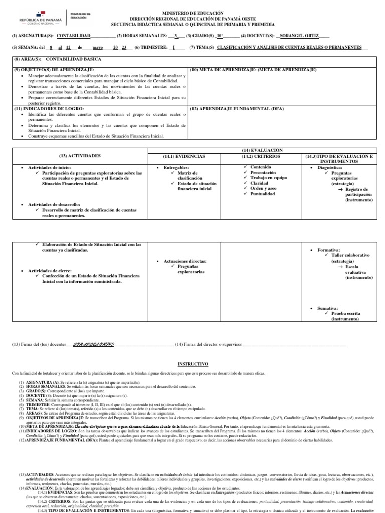 Formato Secuencia didáctica Primaria y Premedia 2023. SORANGEL ORTIZ 4 ...