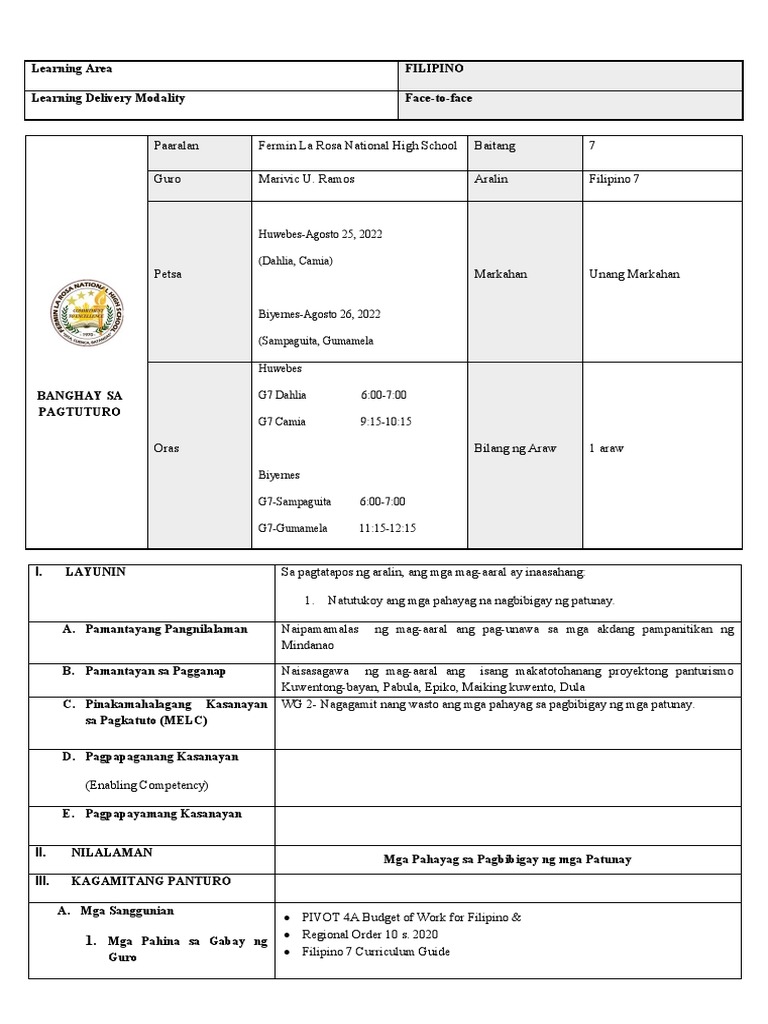 Week 1 Day 4 FIL7 | PDF