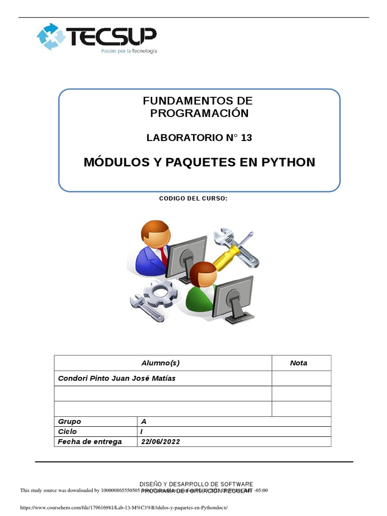 Lab 13 M Dulos y Paquetes en Python | PDF | Python (lenguaje de ...