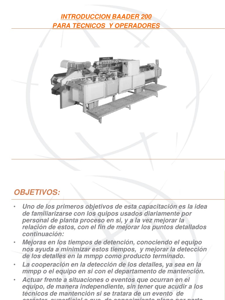 Introducción Baader 200 | PDF | Ingeniería mecánica | Bienes manufacturados