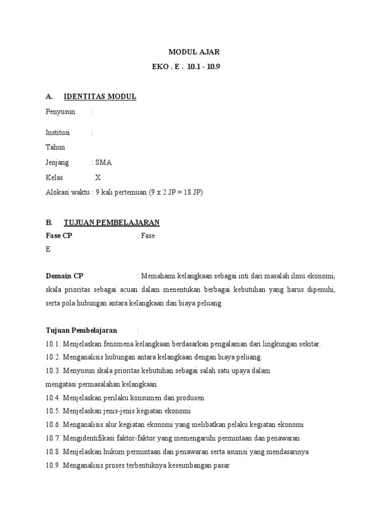 Draft Modul Ajar Fase E | PDF