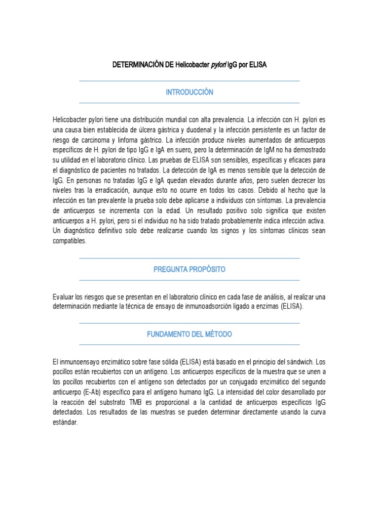 Informe de Práctica Elisa. | PDF | Elisa | Medicina CLINICA