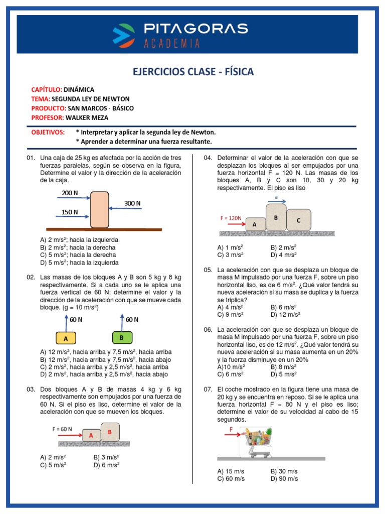 SBMB010422 Fi Ej06 Dinámica | PDF | Fuerza | Aceleración