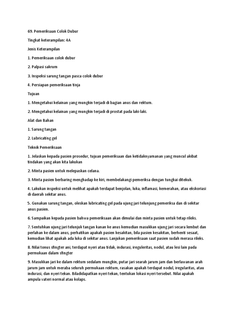 Sop Colok Dubur | PDF