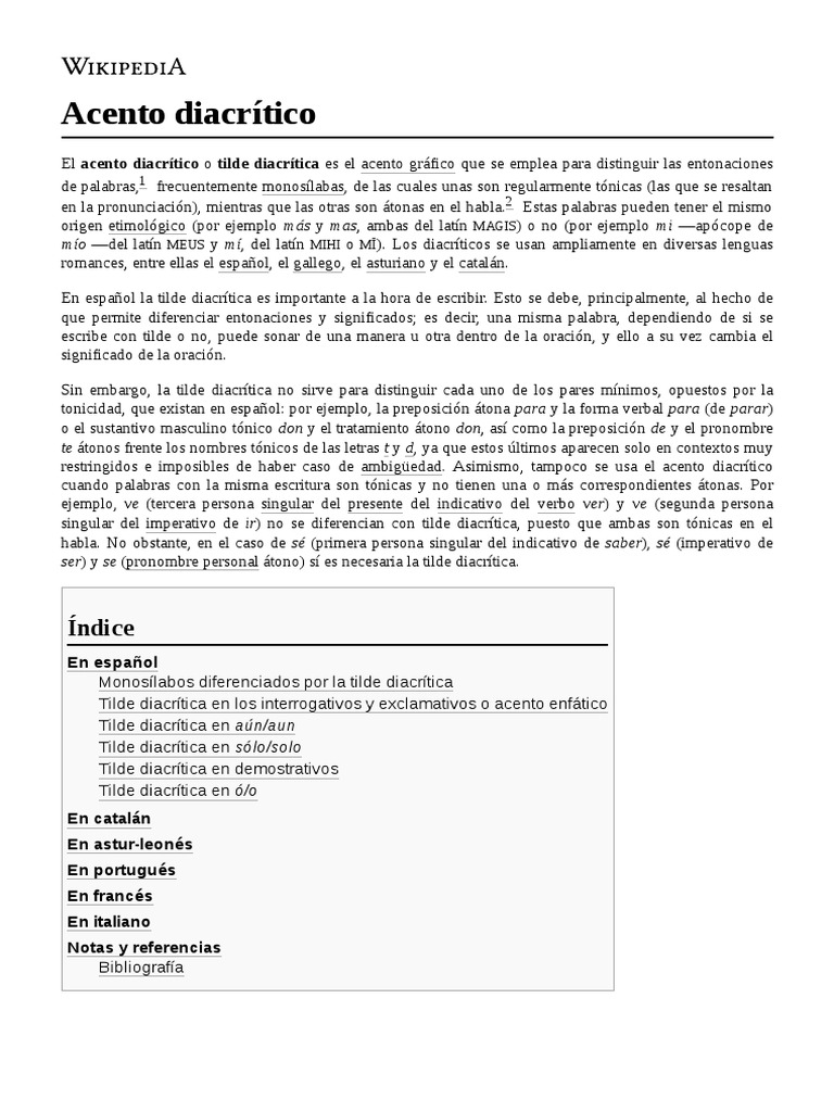 Uso de la Tilde Diacrítica en Español | PDF | Adverbio | Lengua española