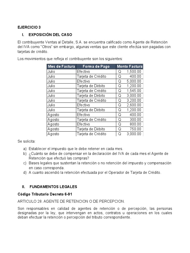 EJERCICIO 3 - Casos de Tributacion Joel | PDF | Impuestos | Impuesto al valor agregado