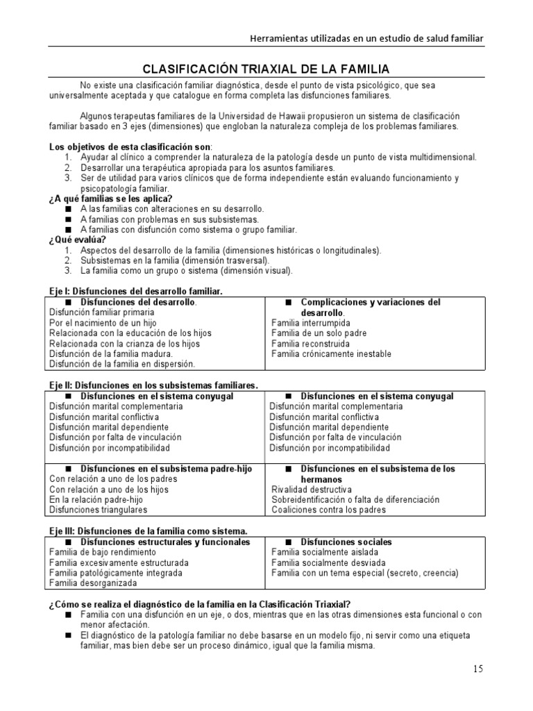 Clasificacion Triaxial de La Familia | PDF | Divorcio | Sicología