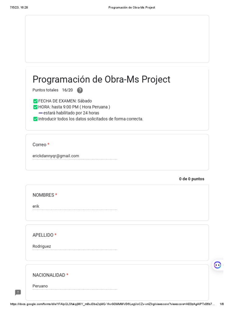 Programación de Obra-Ms Project | PDF