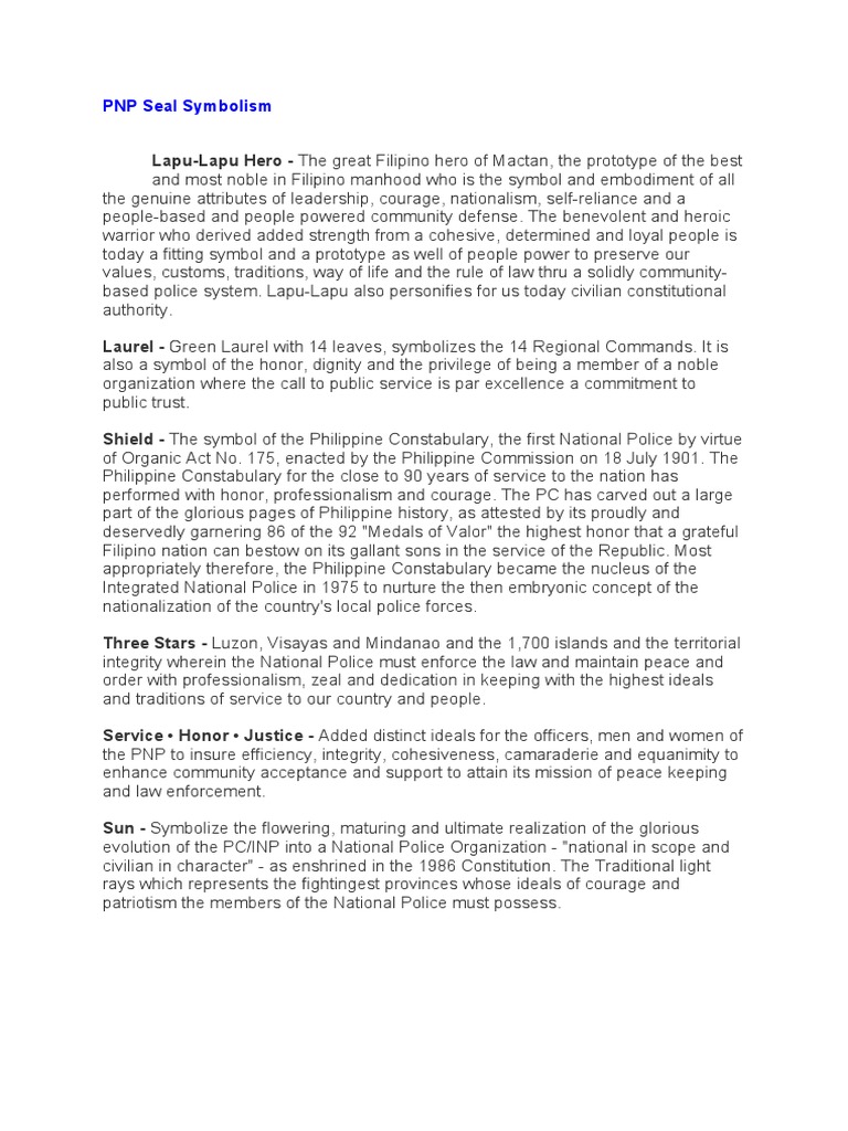 PNP Badge and Seal | PDF | Philippines | Courage