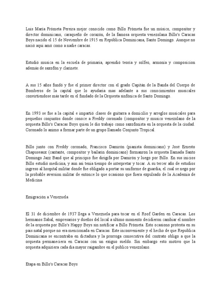 Biografia frometa | PDF | Las artes escénicas