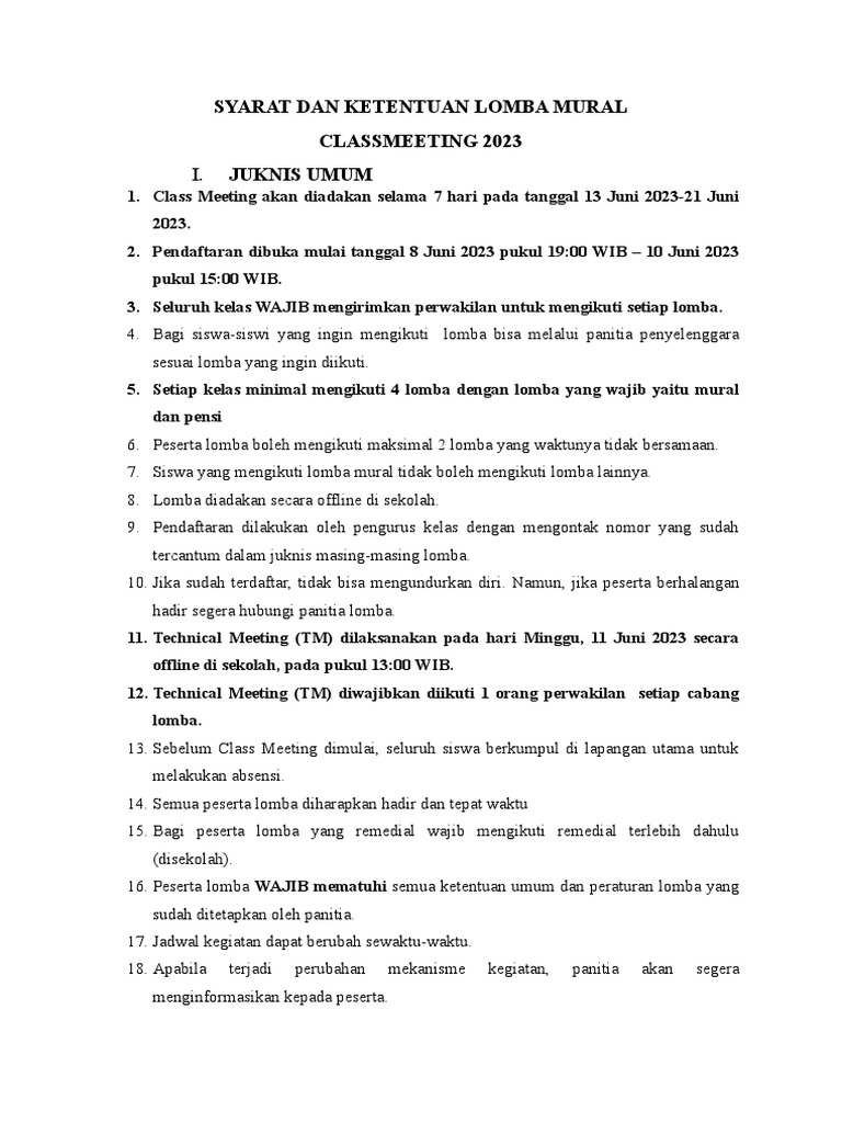 Juknis Mural 1 | PDF