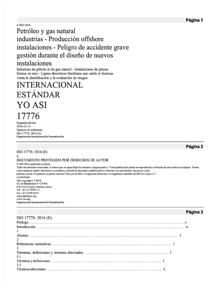 PDF Iso 17776 Espaol Compress | PDF | Organización internacional para ...