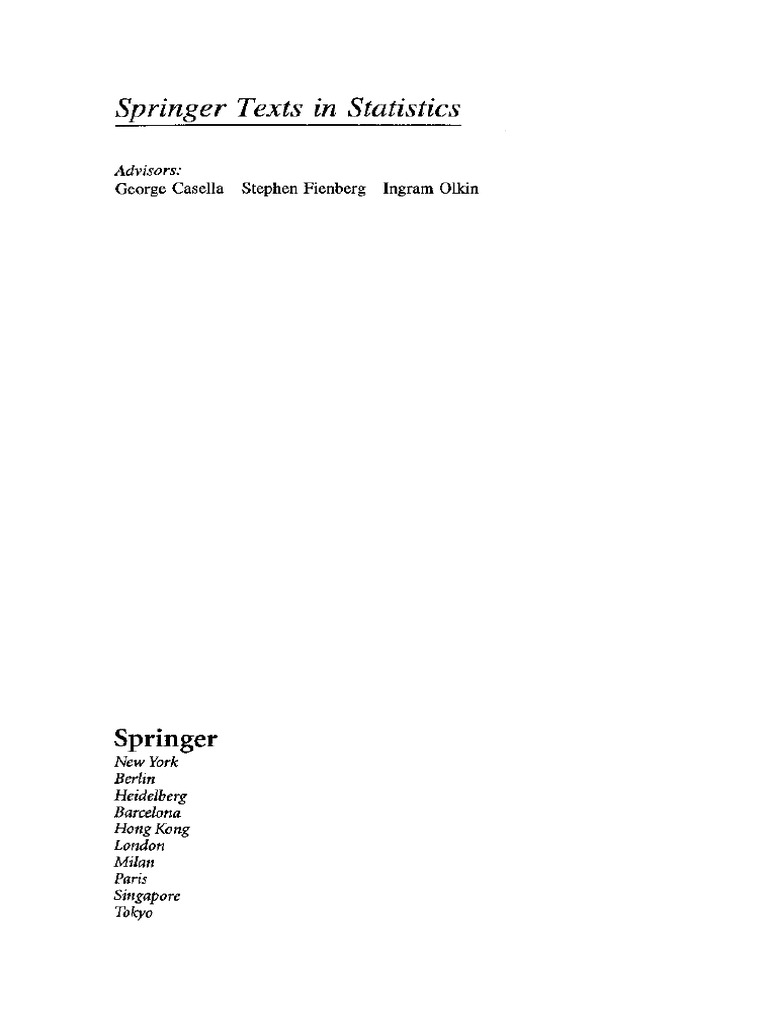 STATISTIC Mathematical Statistics-Springer | PDF