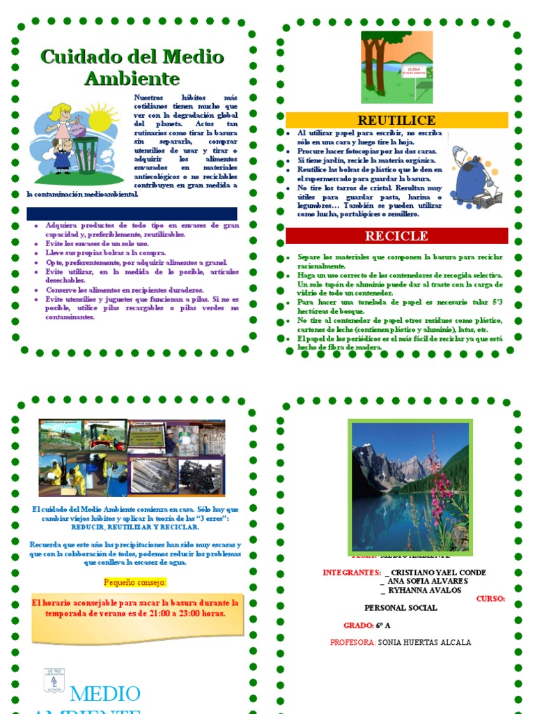 Diptico Del Medio Ambiente 5 | PDF | Residuos | Papel