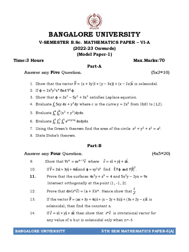 BU Model Paper 6 Final | PDF