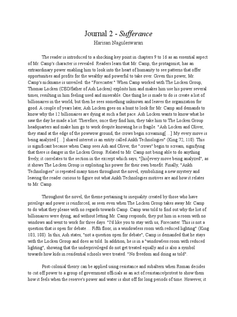 Journal 2 - Sufferance | PDF