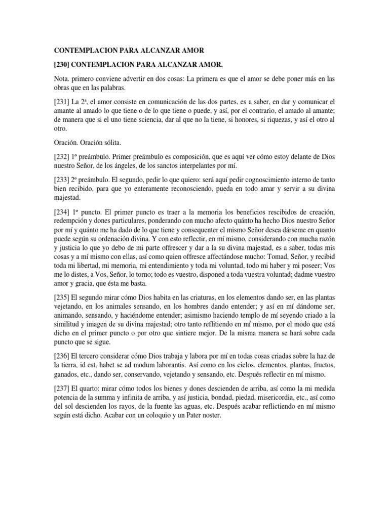 Contemplacion para Alcanzar Amor | PDF | Amor | Creencia religiosa y doctrina