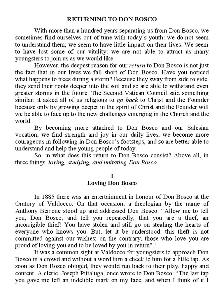Salesian Renewal: Embrace Don Bosco | PDF | Spiritual Gift | Jesus