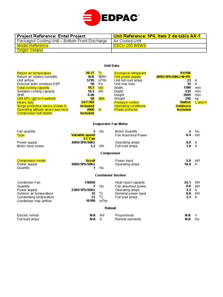 ESCU 200 BSWS Technical Data (2000m) | PDF | Mechanical Engineering | Physical Chemistry