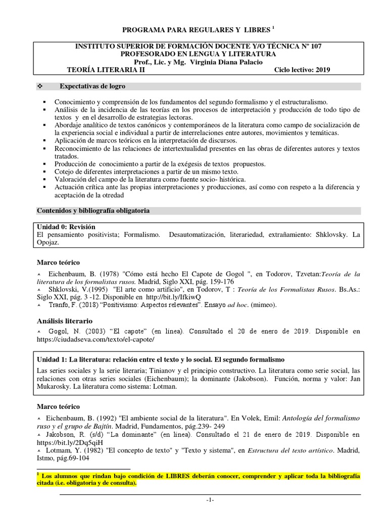 Programa Teoria II-2019 | PDF | Escritura