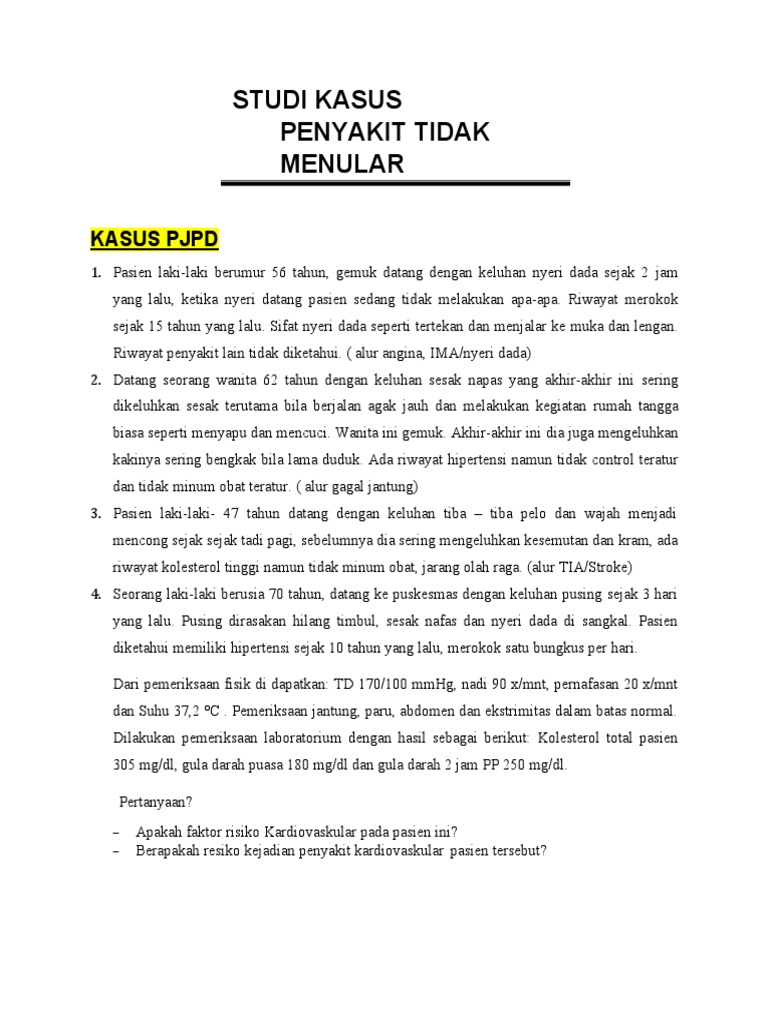 KASUS MIP.2 Penanggulangan PTM - Ak2 | PDF | Kesehatan Holistik | Sains & Matematika