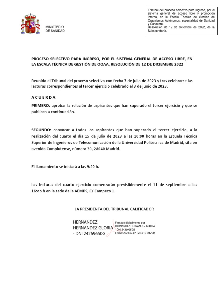 ETGOA2022 EJ3 Aprobados EJ4 Convocatoria | PDF | Gobierno | Esfera pública