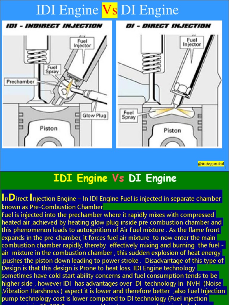 DI Vs IDI | PDF | Engines | Diesel Engine