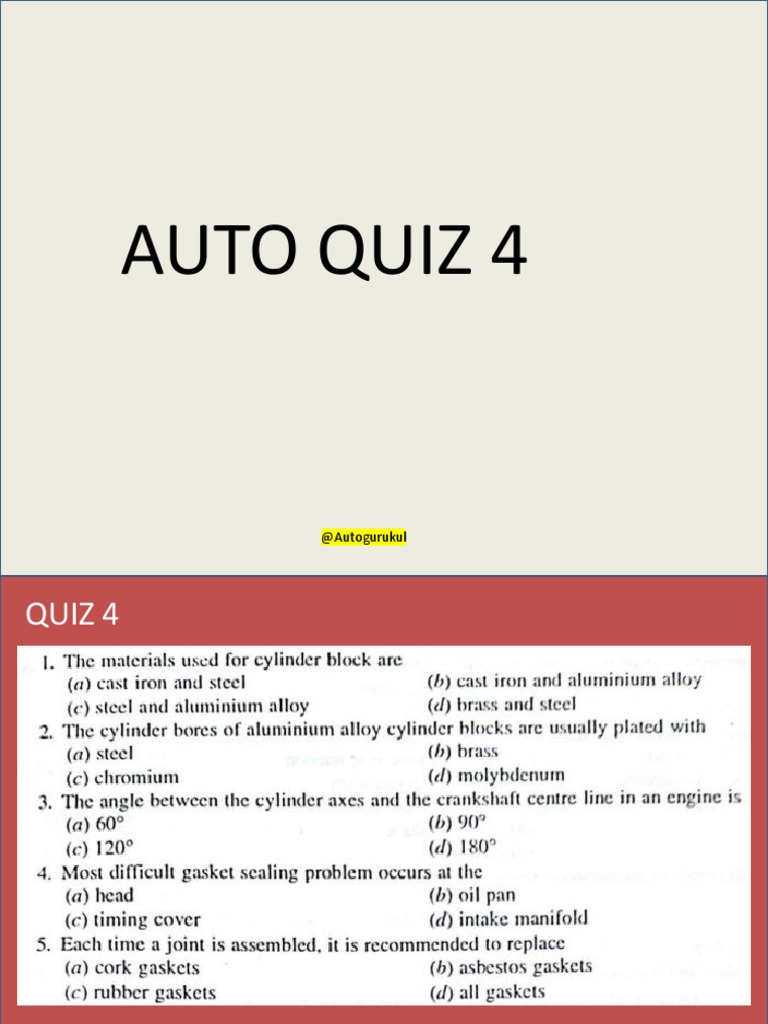 Auto Quiz 4 | PDF